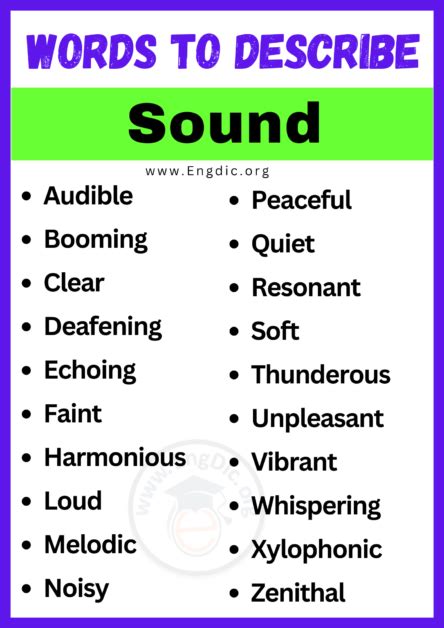 Image result for Descriptive Sound Words