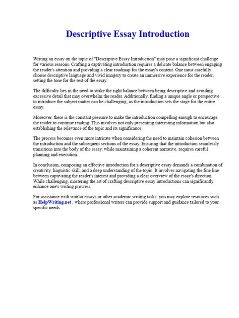 Image result for Descriptive Introduction