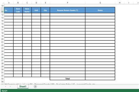 Image result for Return Form Example