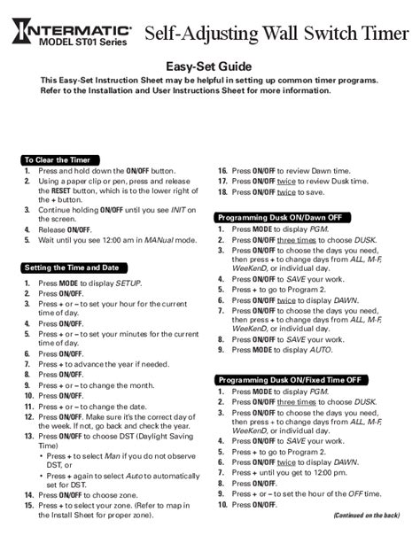 Image result for Intermatic ST01 Instructions