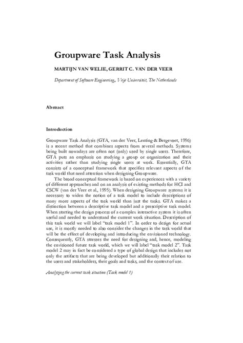 Image result for Groupware Task Analysis