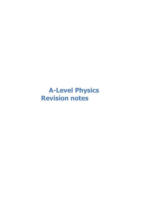 Image result for A Level Physics Revision Notes