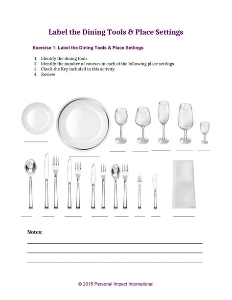 Image result for Place Setting Examples