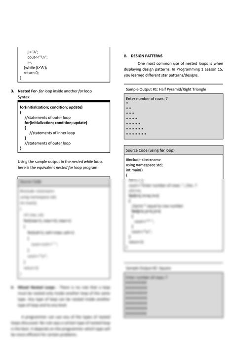 Image result for Patterns with Nested Loops