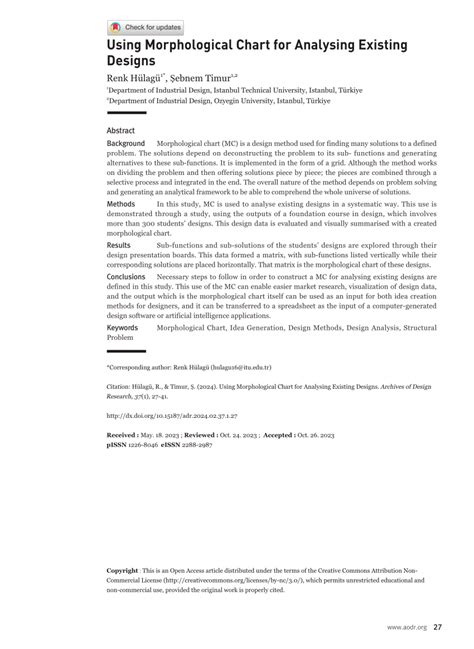 Image result for Morphological Chart Examples
