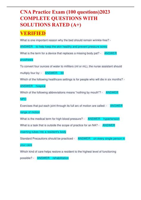 Image result for CNA Questions Worksheet