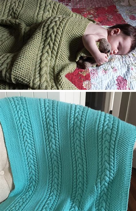 Image result for Cable Baby Blanket Knitting Pattern