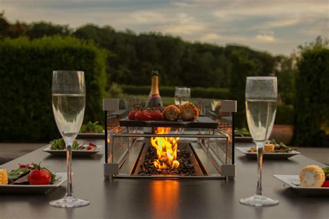 Image result for Rectangular Fire Pit Dining Table