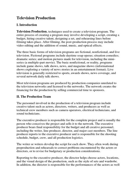 Image result for TV Program Production