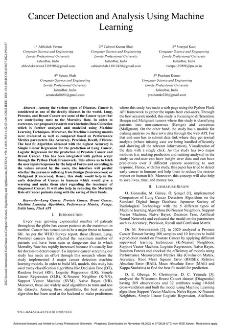 Image result for Cancer Detection with Machine Learning