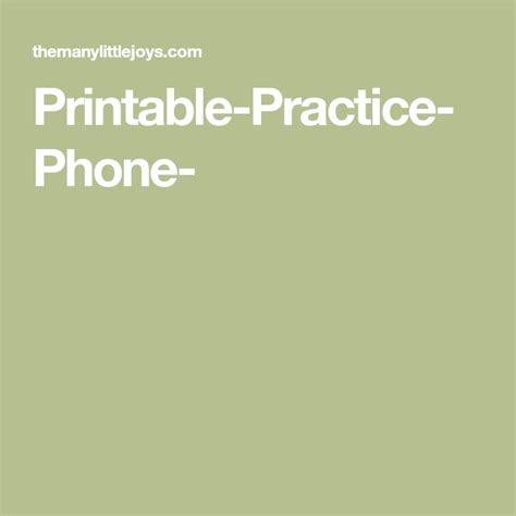Image result for Practice Phone Pattern