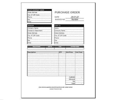 Image result for Purchase Order Form Excel