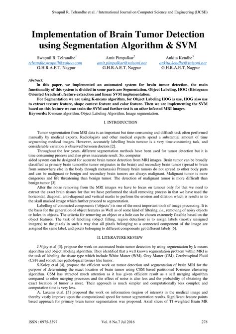 Image result for Brain Tumor Detection Classification Using SVM