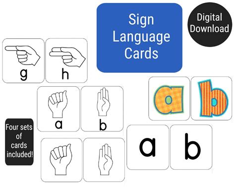 Image result for Sign Language Alphabet Cards