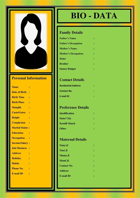 Image result for How to Write Bio Data in MS Word