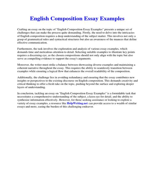 Image result for Examples of Composition Essays