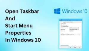 Image result for How to Open Taskbar and Start Menu Properties
