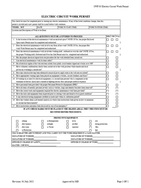 Image result for Electrical Work Permit