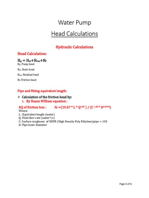 Image result for Hydrant Pump Calculation