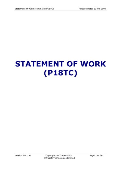 Image result for Statement of Work Format Example