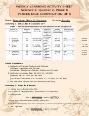 Image result for Answers Homework Sheet Week 9 Science