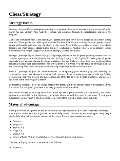 Chess Strategy | PDF | Chess Strategy | Chess Openings