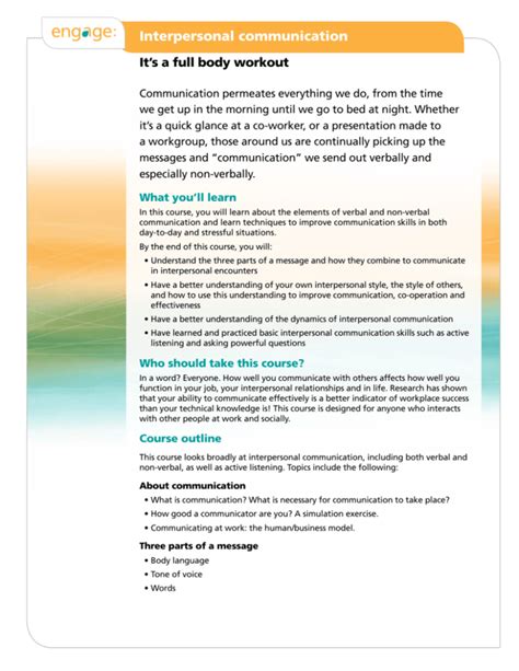 Image result for Interpersonal Communication Course Online