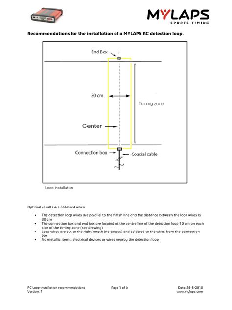 MYLAPS RC Loop Installation Recommendations v1 | PDF