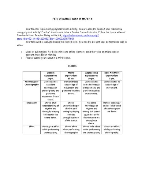 Image result for Performance Task Physical Activity