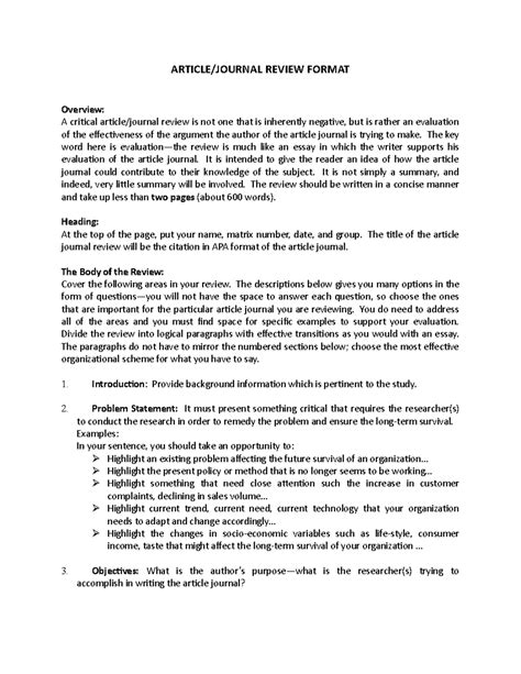 Image result for Review Article Format