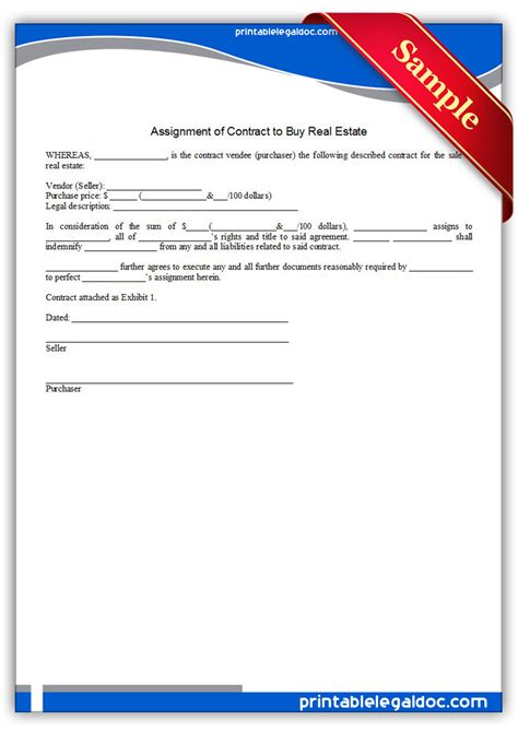 Image result for Assignment of Contract Form