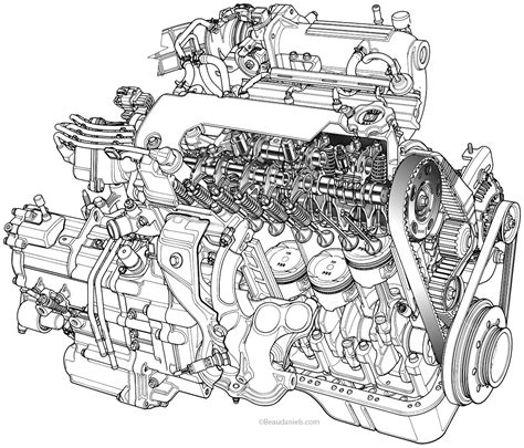 Image result for Technical Drawing Car Engine
