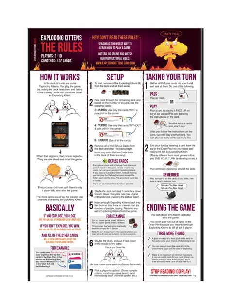 Image result for Exploding Kittens Printable PDF