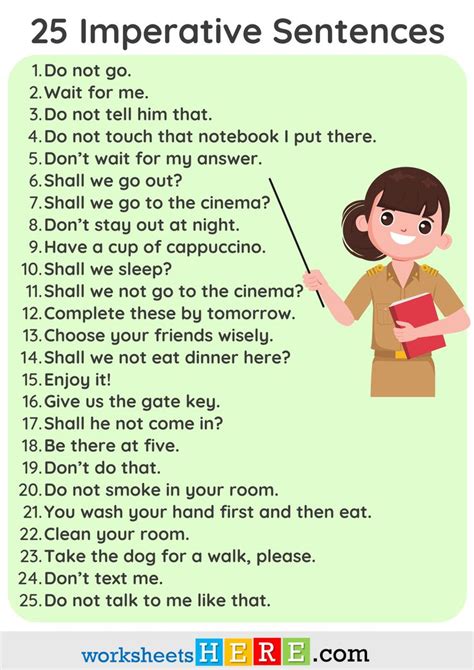 Image result for Imperative Sentence Examples for Kids