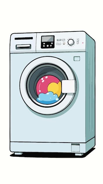 A laundry washing machine illustration cartoon drawing artwork vector ...