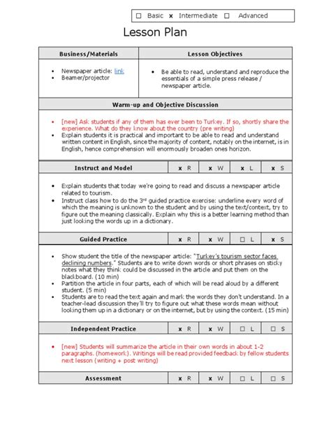 Image result for TESOL Lesson Plan Examples