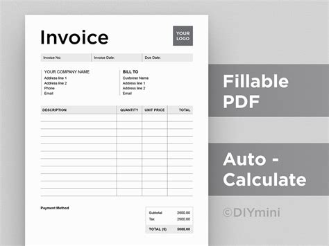 Image result for Free Fillable Invoice Template PDF