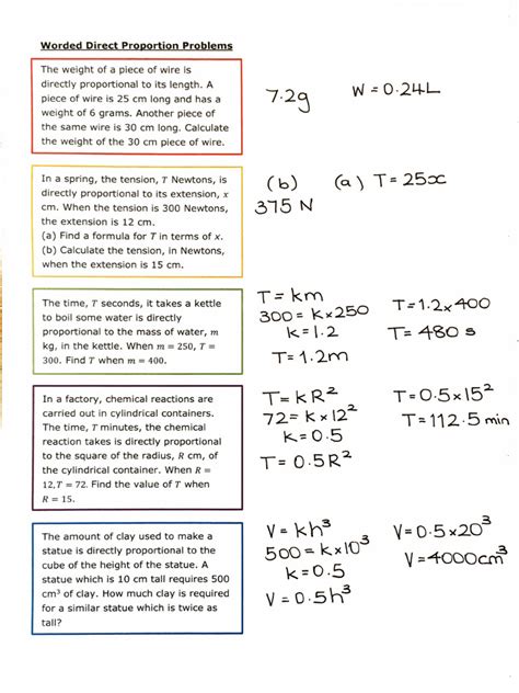 Image result for Direct Proportion Worded