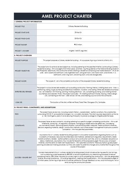Sample Project Charter | PDF | Project Management