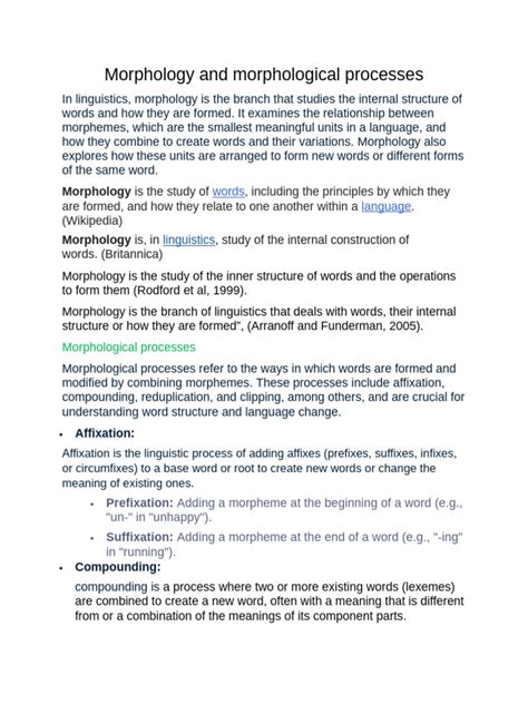 Image result for Types of Morphological Processes PDF