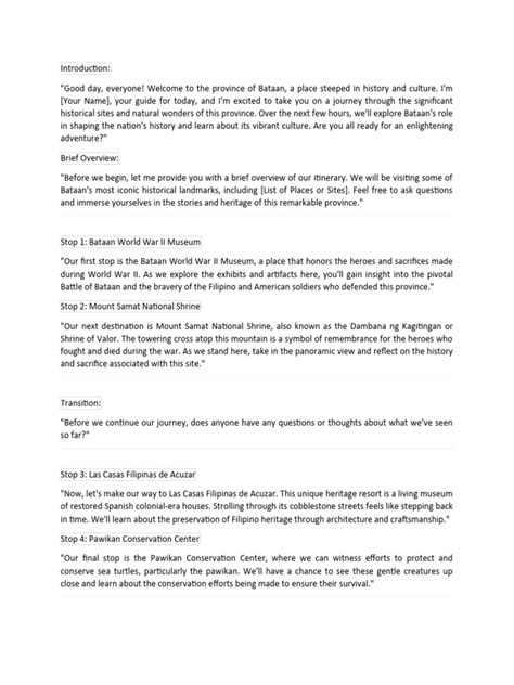 Image result for Tour Guide Script Template