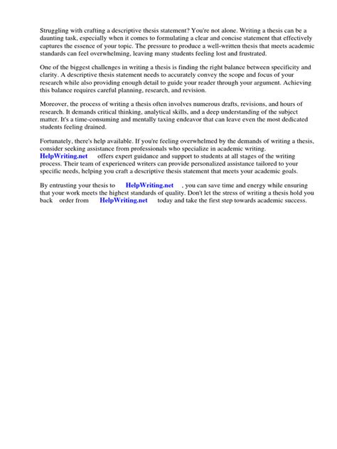 Image result for Descriptive Essay Thesis Example