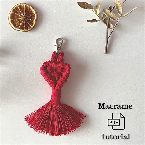 Image result for Heart Macrame Keychain Tutorial
