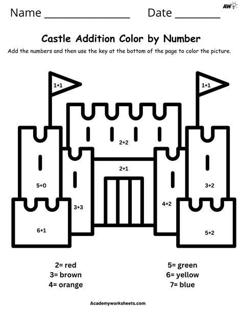 Image result for Printable Color by Number Addition Worksheets