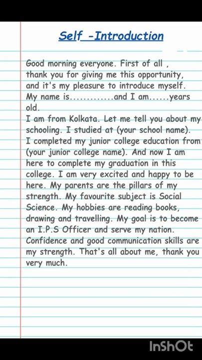 Image result for Example of Self Introduction Essay
