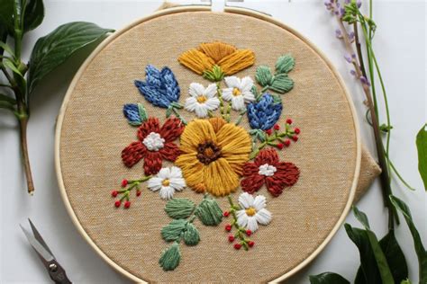 Image result for Simple Embroidered Flower Tutorials
