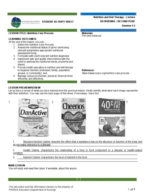 Image result for Nutrition Session Example