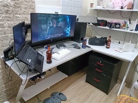 Image result for Computer L-Shape Table Simple