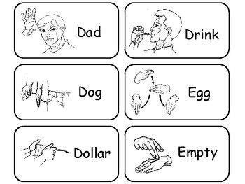Image result for Free Sign Language Flash Cards