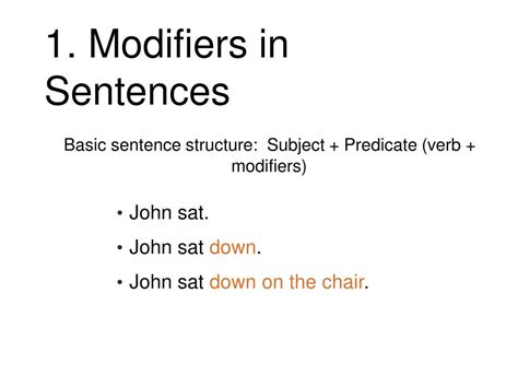 Image result for Modifiers in Sentences